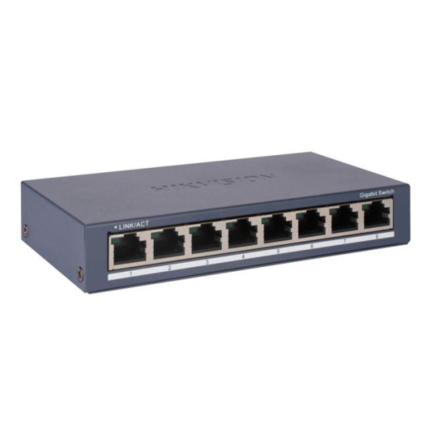 8 Gigabit RJ45 ports, Desktop Steel Case Unmanaged Switch